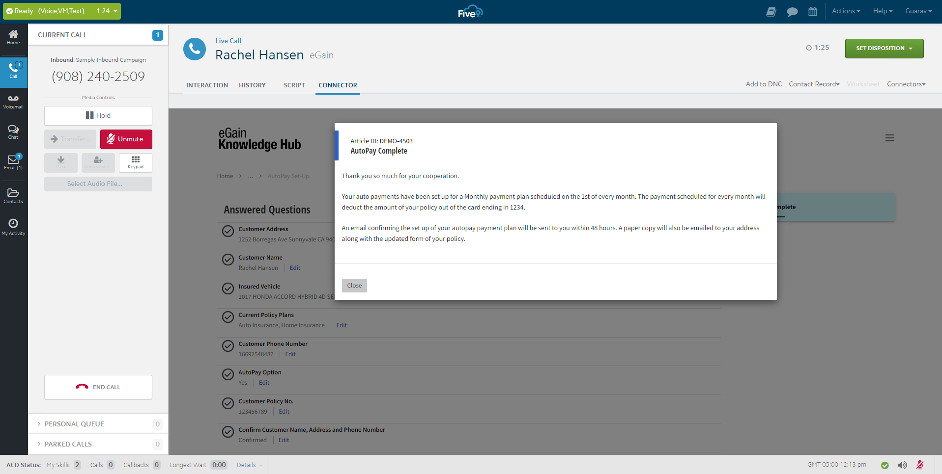 Best Knowledge Management Software for Five9 Contact Center | eGain