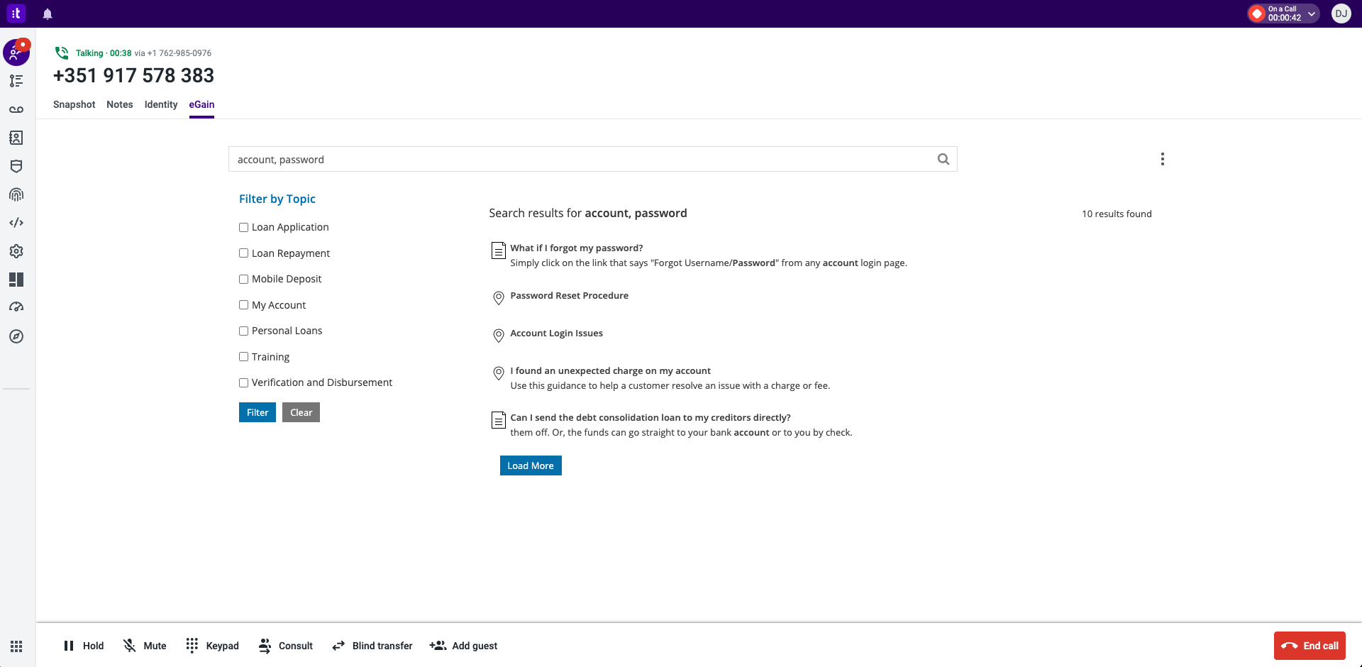 eGain Knowledge Hub™ for Talkdesk | eGain