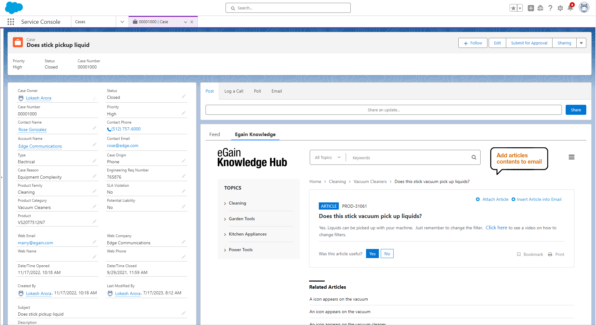 eGain Knowledge Hub for Salesforce | eGain